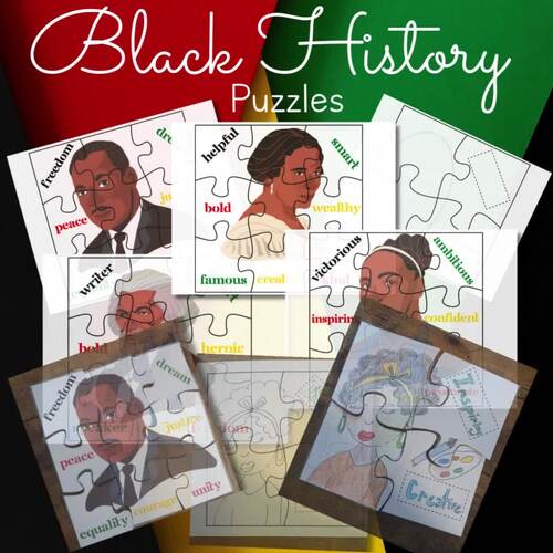 Black History Month Printable| Activity Puzzle Craft for Kids | TPT
