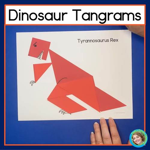2D Shapes Center Dinosaurs | Printable Tangram Puzzles | TpT