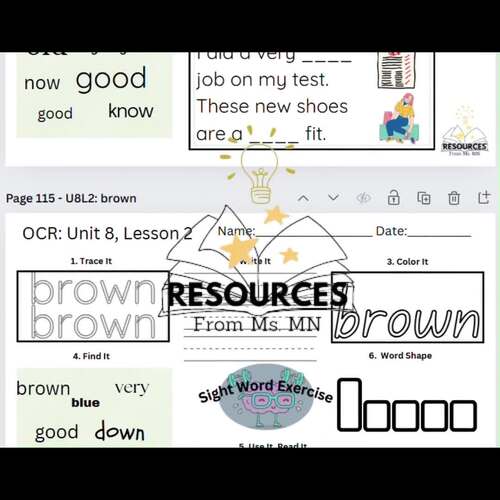 Open Court Daily Sight Word Practice, First Grade, Unit 8 Bundle