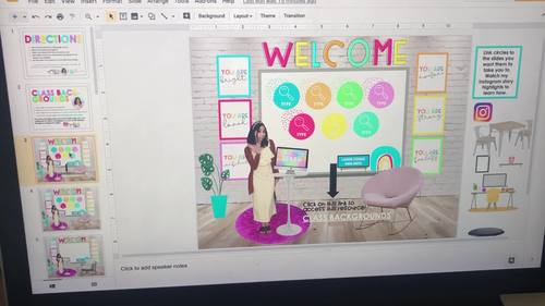 Virtual Bitmoji Classroom Backgrounds I Editable I Add Bitmoji I +5 Layouts