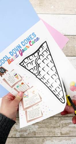 Cool Down Cones Summer Coping Skills Worksheet & Craft | Summer SEL ...