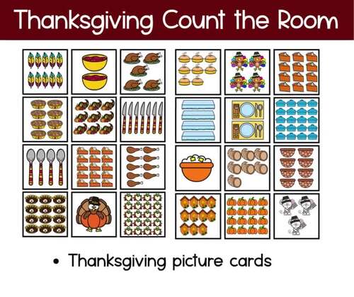 Thanksgiving Count the Room Math Activity by Kidz Learning Studio