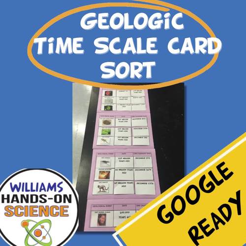 Geologic Time Scale Card Sort NGSS MS-LS4-1 Google Ready Graphic Organizer
