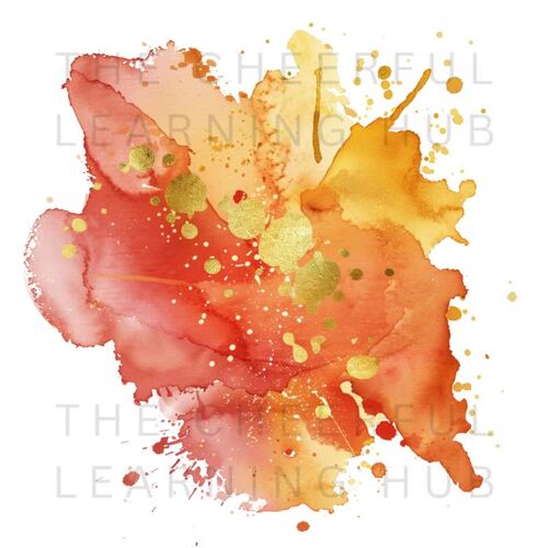 Watercolor Paint Splashes with Gold Splatters Clipart | 14 PNGs ...