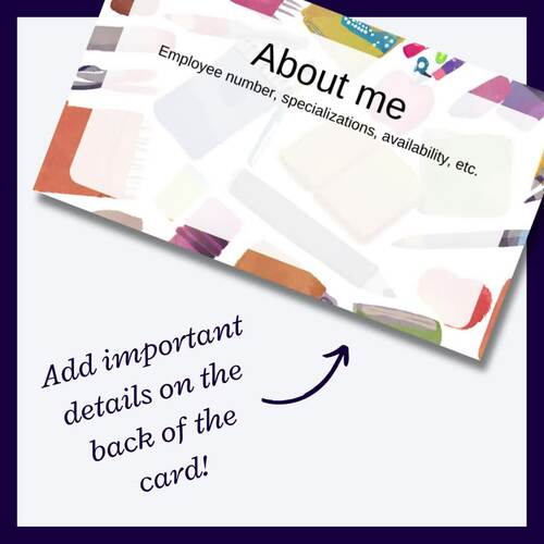 School supplies substitute teacher business cards (customizable)