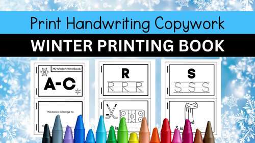 Print Handwriting Practice Booklet | Winter Season Book | TPT