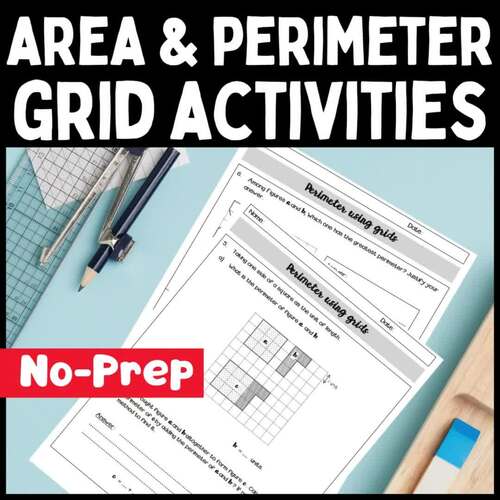 Finding Area and Perimeter Grid Activities No prep worksheet hands on ...