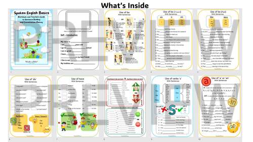 Spoken English Basics Workbook and Teachers Guide by Christine's Art Cart