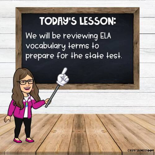 ELA TEST PREP VOCABULARY REVIEW BINGO by Kirk's Klassroom | TPT