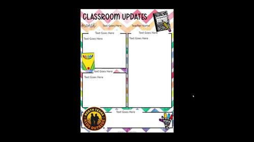 Monthly Weekly Newsletter Editable Meet the Teacher Digital Back to School