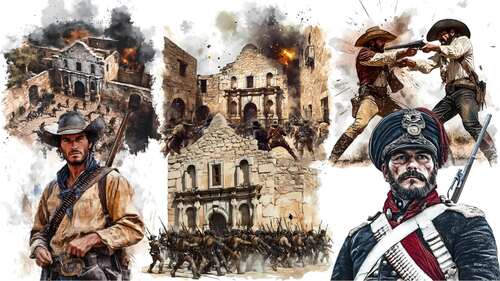 Watercolor Battle Of The Alamo Clipart Set of 20 Files by ...