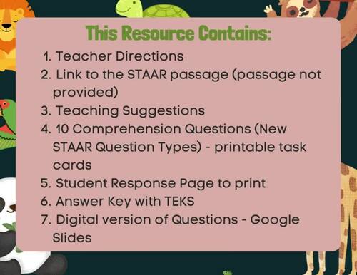 4th Gr.-Reading Comprehension- Poetry- STAAR New Question Types-Set #5