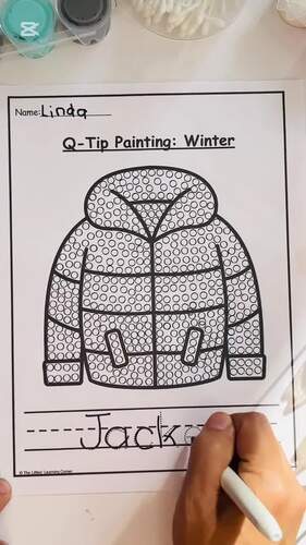 Winter Q-Tip Painting | Fine Motor Tracing Activity | Snowflake ...