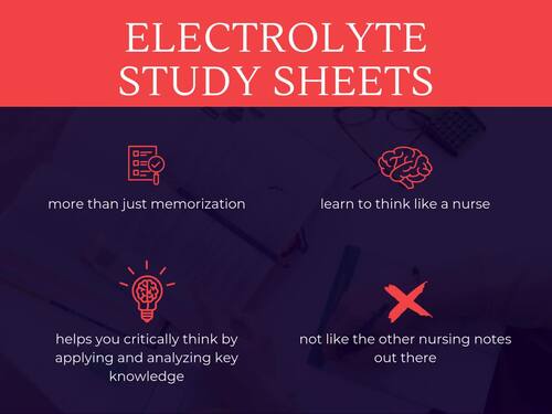 Electrolytes Study Worksheets by Prof Notes for Nursing | TPT