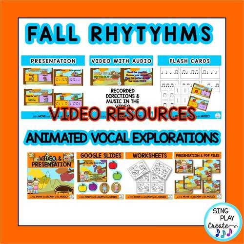 Fall Preschool, K-1 Music Lessons, Songs, Activities & Printables Bundle