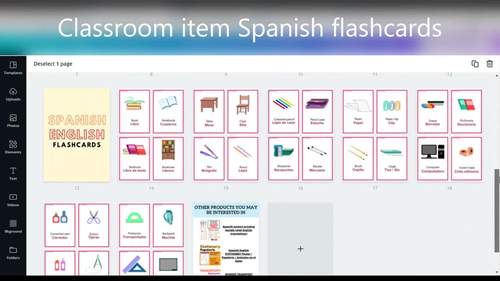 Classroom Objects Spanish English flashcards by Language Forum | TPT