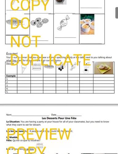 Les Desserts - French Desserts Lesson--No Prep: Notes, listening ...