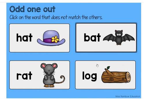 Boom Cards - CVC Words (Odd One Out) Short Vowel | TPT