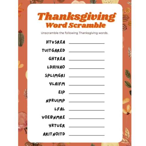 Thanksgiving Workbook (Printable Activities & Games) by EnglishEveryDayYay