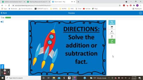 Addition and Subtraction Fact Practice Facts of 2 Boom Cards™ | TPT