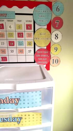 Retro Polka Dots Labels for Classroom Drawer Organization and Class Decor