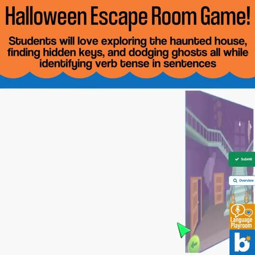Past Present & Future Verbs Haunted House Escape Room BOOM CARDS ...