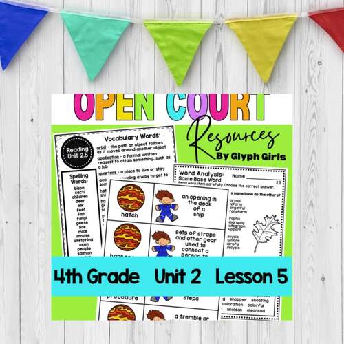 Open Court Reading 4th Grade Unit 2, Lesson 5 Resources by Glyph Girls