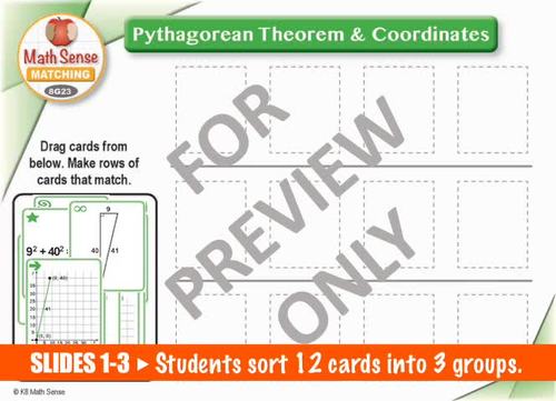 Pythagorean Theorem & Coordinates DIGITAL MATCHING: 15 PPT / Google ...