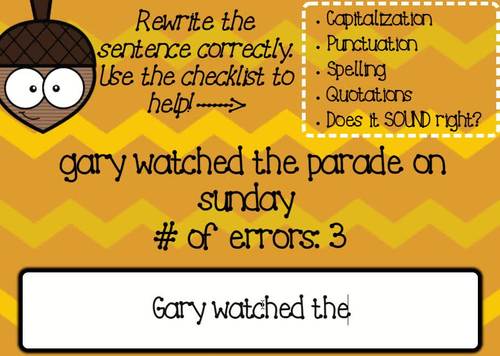 Fix the Sentences - Fall Themed Boom Cards! by Smart a la Carte | TPT