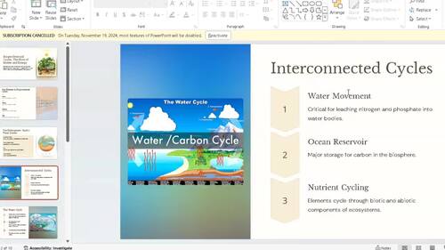 Pre-AP Biology Lesson: Biogeochemical Cycles, Water Cycle PowerPoint Slides