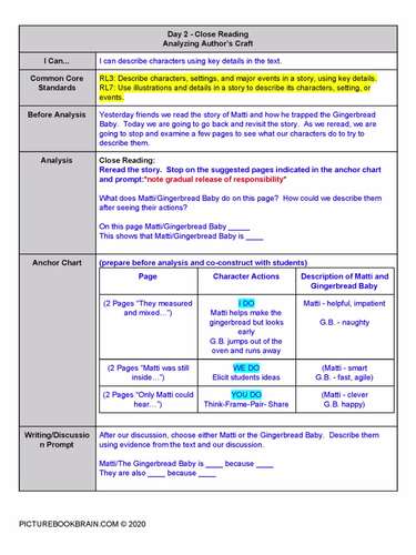 Gingerbread Baby by Jan Brett Lesson Plan and Activities by Picture ...