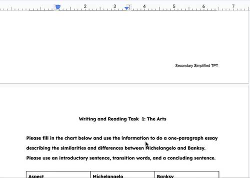 Packet #1 WIDA ACCESS Prep Reading and Writing Compare and Contrast (5 ...
