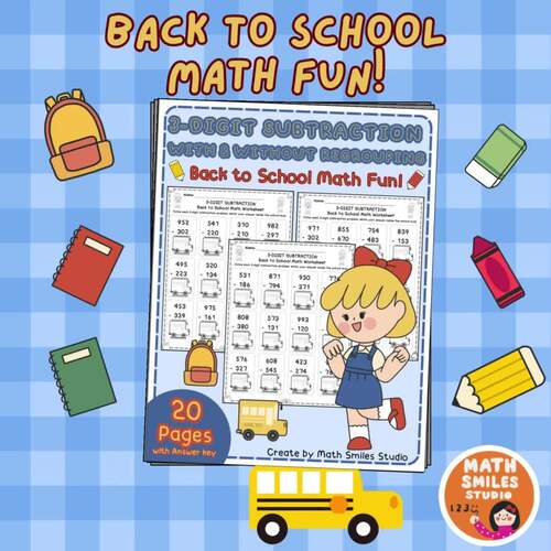 3-Digit Subtraction with & without Regrouping Back to School Math 2nd ...