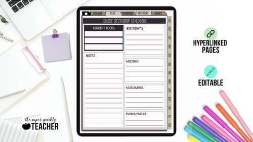 Minimalist Digital Teacher Planner 25-26 BOHO NEUTRAL | Editable ...