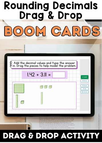 Adding Decimals With Models Boom Cards邃 Base Ten Blocks Interactive