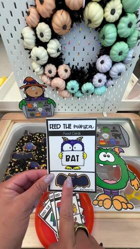 Feed the Monster Sensory Bin by Tiny Teacher Tales- Marissa Peak