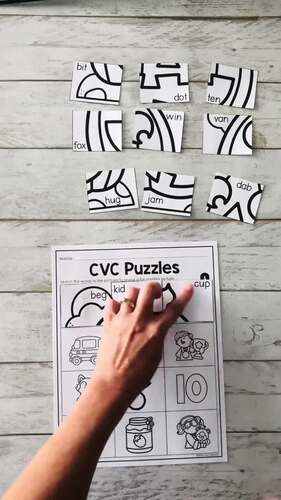 Halloween CVC Mystery Hidden Picture Puzzles - Halloween CVC Activities