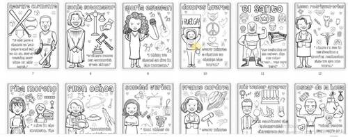 hispanic heritage month famous hispanic Icons coloring pages - sheets