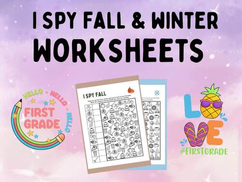 I Spy Fall & winter Worksheets for 1st Grade by Naeem Anjum | TPT