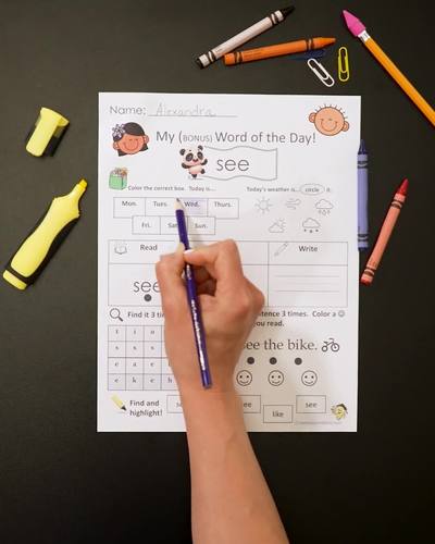 Sight Word See Worksheet by Luminous Minds | TPT
