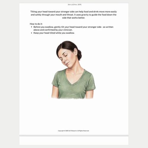 Compensatory Swallowing Strategies Handout: Speech Therapy Resource ...
