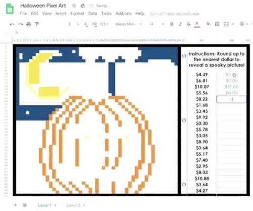 Life Skills - Money - Dollar Up - Mystery Pixel Art - Google Sheets ...