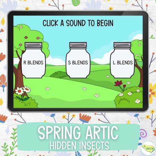 Spring Articulation Boom Cards™ Find the Hidden Insects Blends | TPT