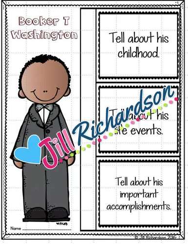 Booker T. Washington Writing Black History Month Bulletin Board Project ESL