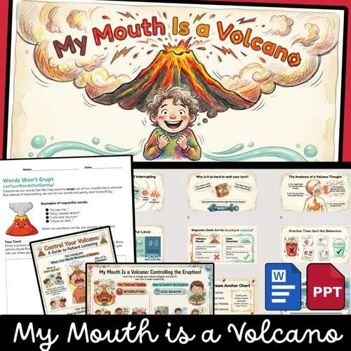 My Mouth Is a Volcano Booklet Back to School SEL Booklet Kindergarten ...