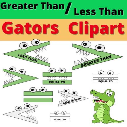 Greater Than Less Than Alligator Clipart Math Symbols Gator by DadsDesigns