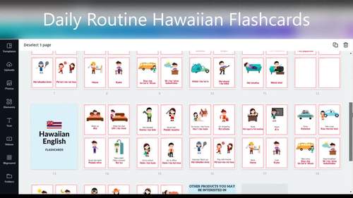 Daily Activity Hawaiian flashcards verbs by Language Forum | TpT