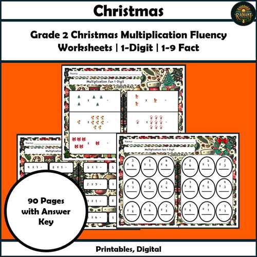 Grade 2 Christmas Multiplication Math Visual Interactive 1 Digit 9 Fact