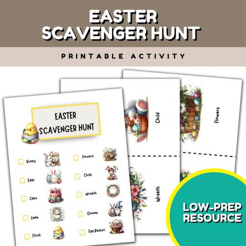 Easter Scavenger Hunt Printable for Young Learners, Preschool Spring ...