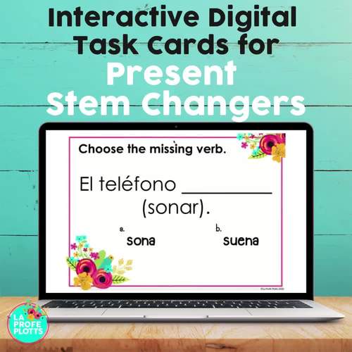 Digital Task Cards for Present Stem-changers | Boom Cards | Distance ...